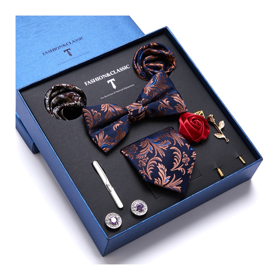 Tie Set Cufflinks Pocket Square | Tie Cufflinks Men Accessories ...