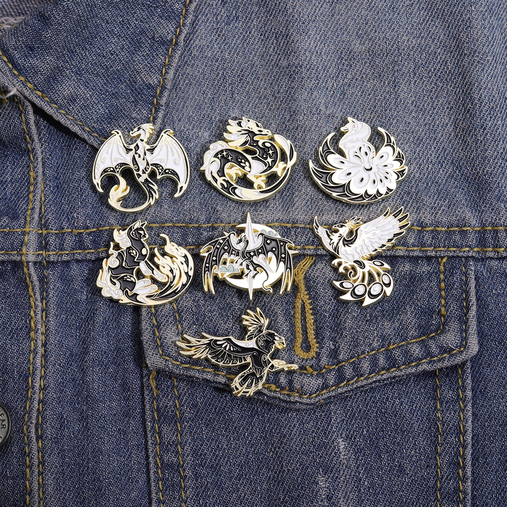 7 Styles Cartoon Phoenix Lapel Pins Mascot Backpack Badges Gifts for ...