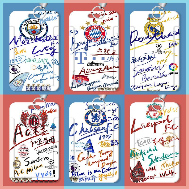 Soccer star Messi Cristiano Ronaldo Doodle creatively Boys Id Card ...