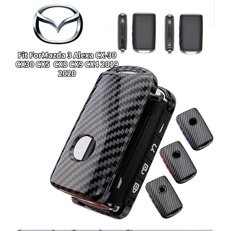 Mazda New Carbon Fiber Silicone Car Key Cover Case For Mazda 3 Alexa CX ...