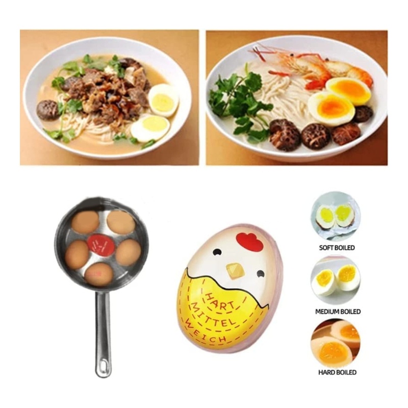 JJ* Soft Hard Boiled Egg Timer Egg Color Changing Indicators Boil Eggs ...