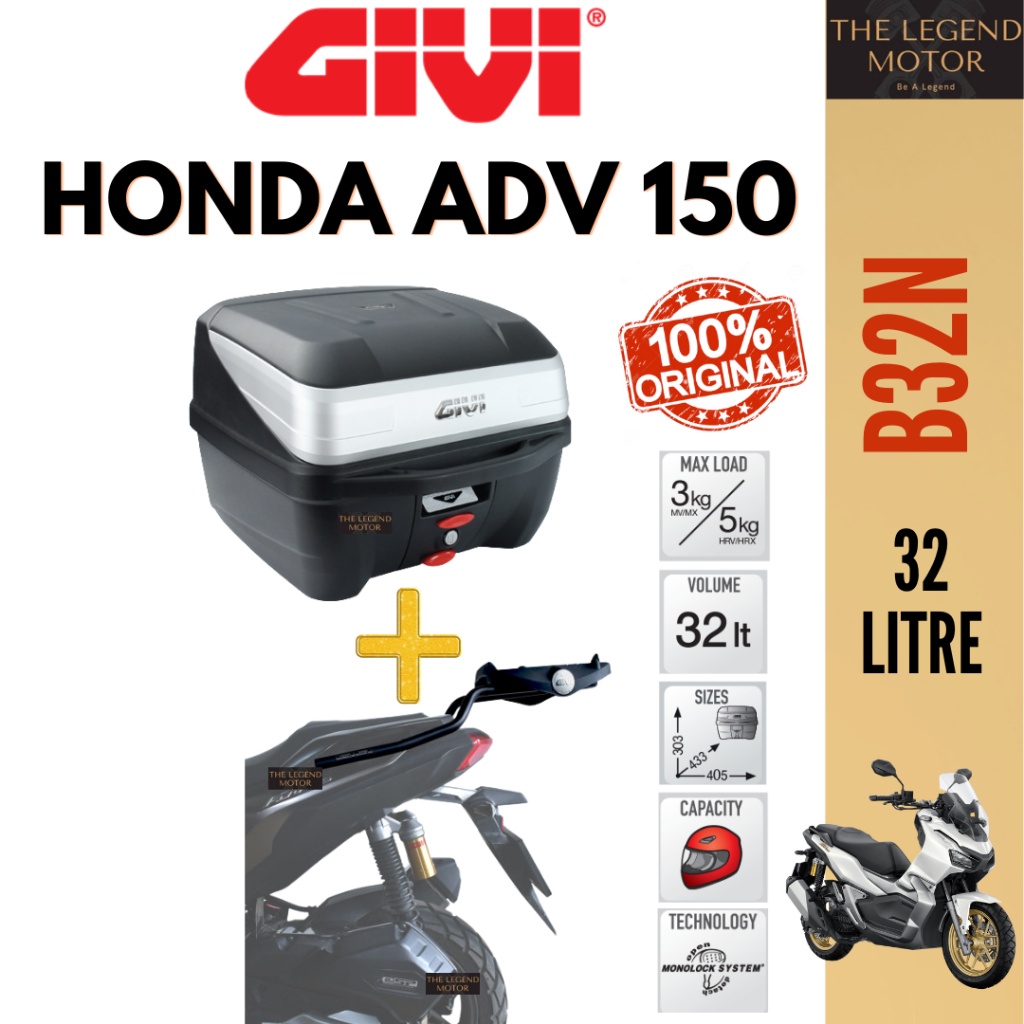 HONDA ADV 150 ADV150 GIVI SRV SPECIAL MONORACK MONO RACK J BOX CARRIER ...