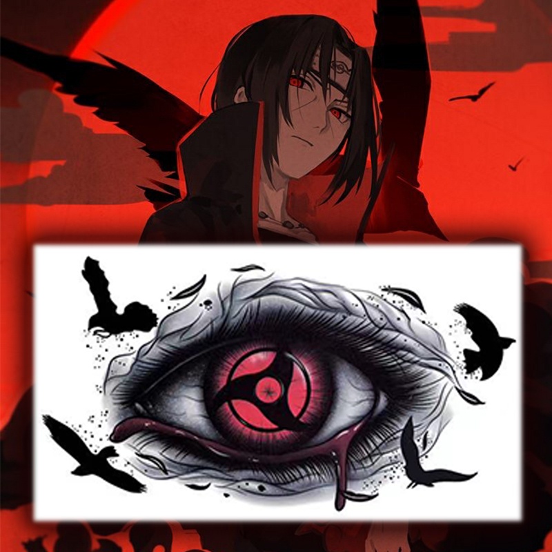 Anime Naruto Tattoo Stickers Itachi Sharingan Eye Cosplay Waterproof ...