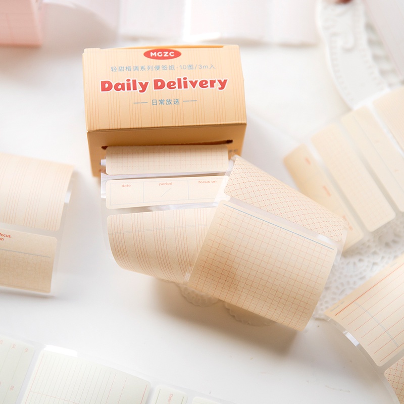 Midoo 6.5 x 300cm Sweet Simple Different Shapes Sticker Tape Grid Blank ...