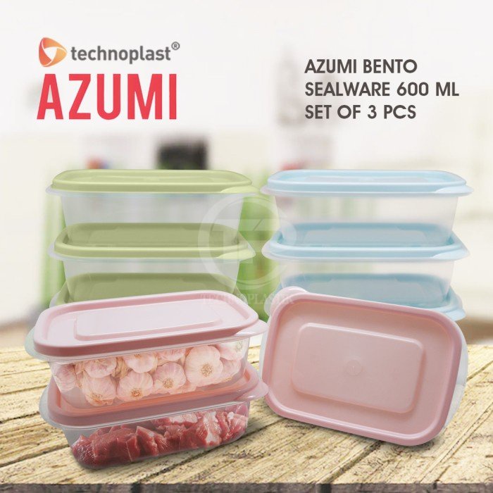 Technoplast Azumi Bento Sealware / Storage Box 600 Ml Set Of 3 Pcs ...