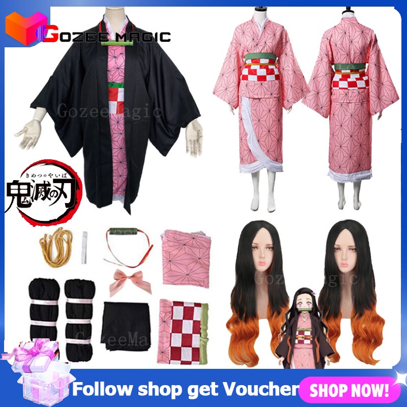 Anime Demon Slayer Kamado Nezuko Cosplay Costumes Adults and Children ...
