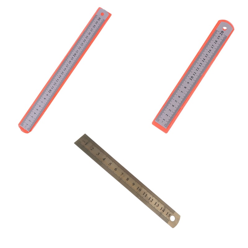 POP Stainless Steel Ruler 15 20 30cm Straight Ruler Hand Tool School ...