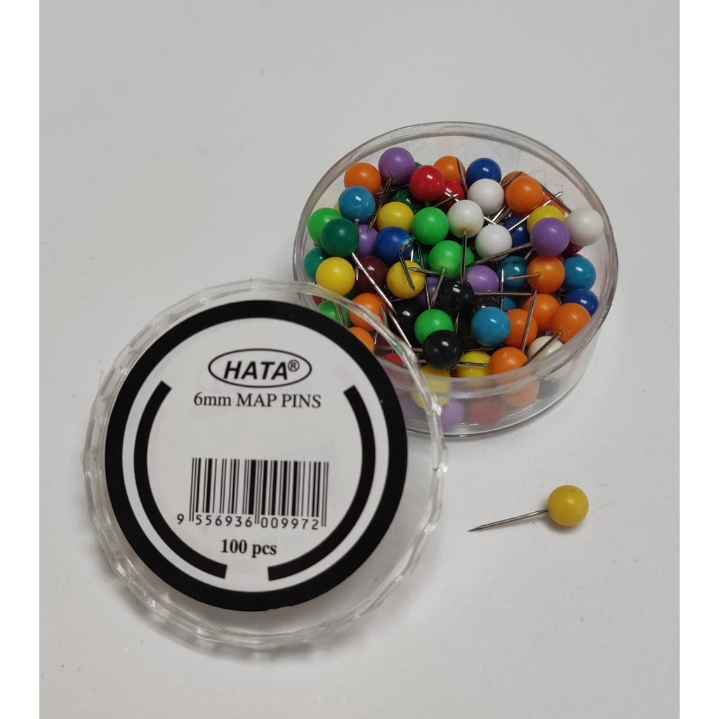 Hata 6mm Assorted Colour Map Pins (100pcs/box) | Shopee Malaysia