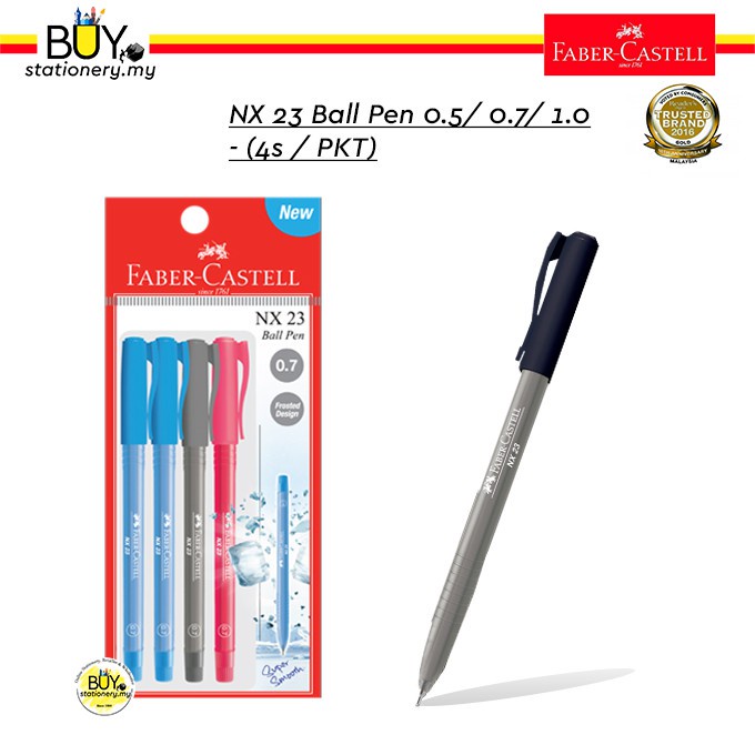 Faber Castell NX23 Ball Pen 0.5/ 0.7/ 1.0- (4s/ PKT) Pen Alat Tulis Stationery Gel Pen Ball Pen ...