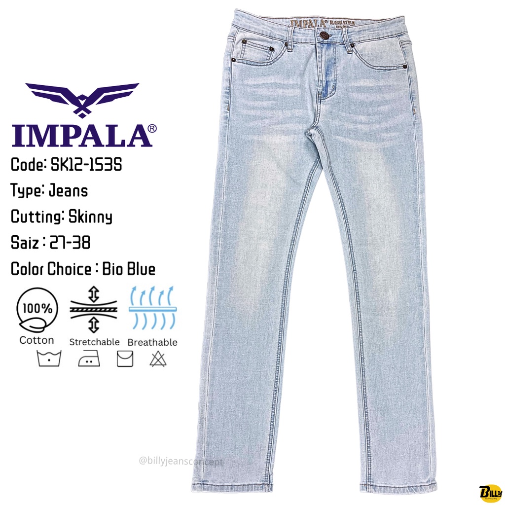 IMPALA Brand Men’s Black Style Stretchable Skinny Fit Jeans ( SK12-153S ...