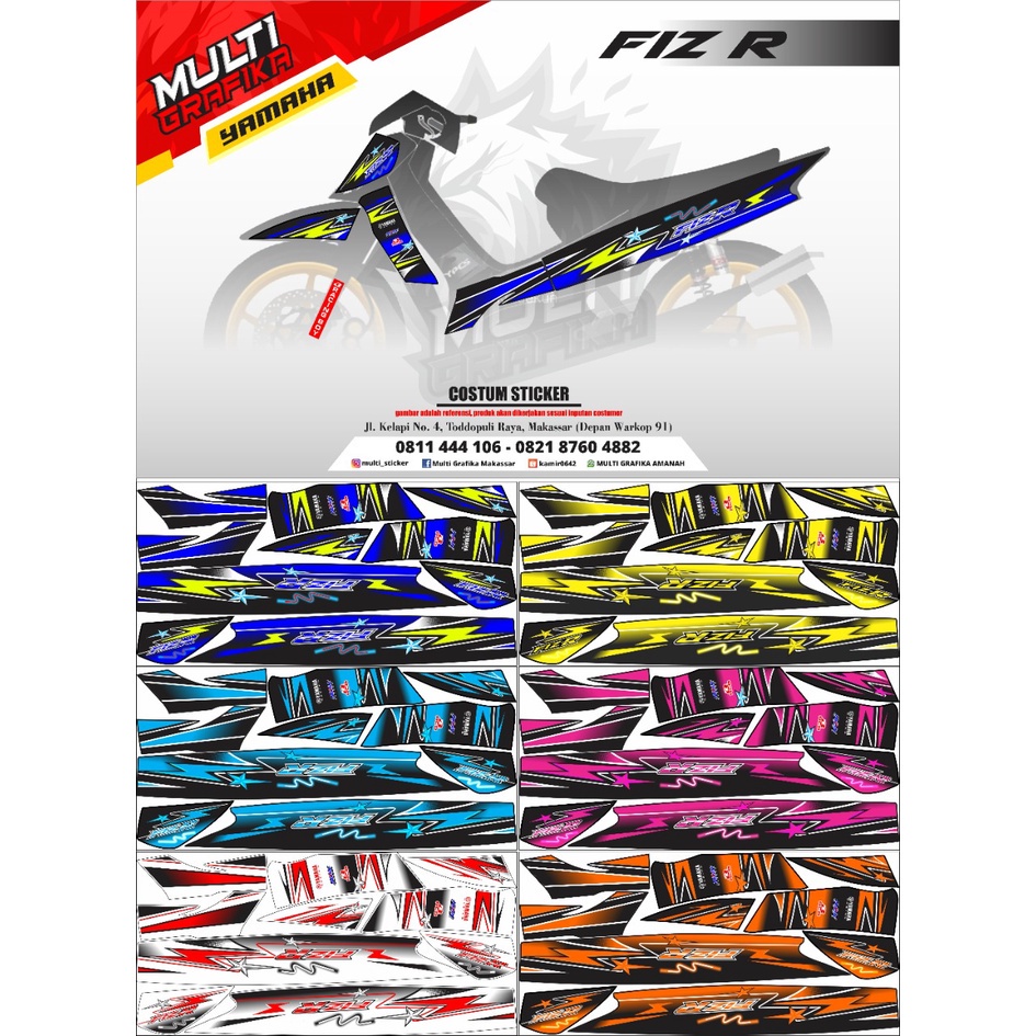 Fizr Striping, Fiz R sticker, Body decal, Yamaha MOtor, Latest Racing ...
