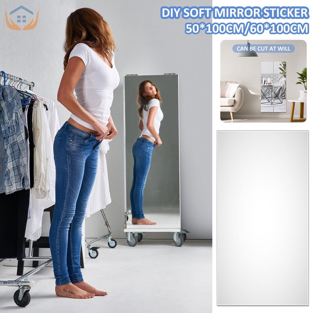 Self Adhesive Mirror Stickers Flexible Mirrors Sheets Cuttable DIY Wall ...