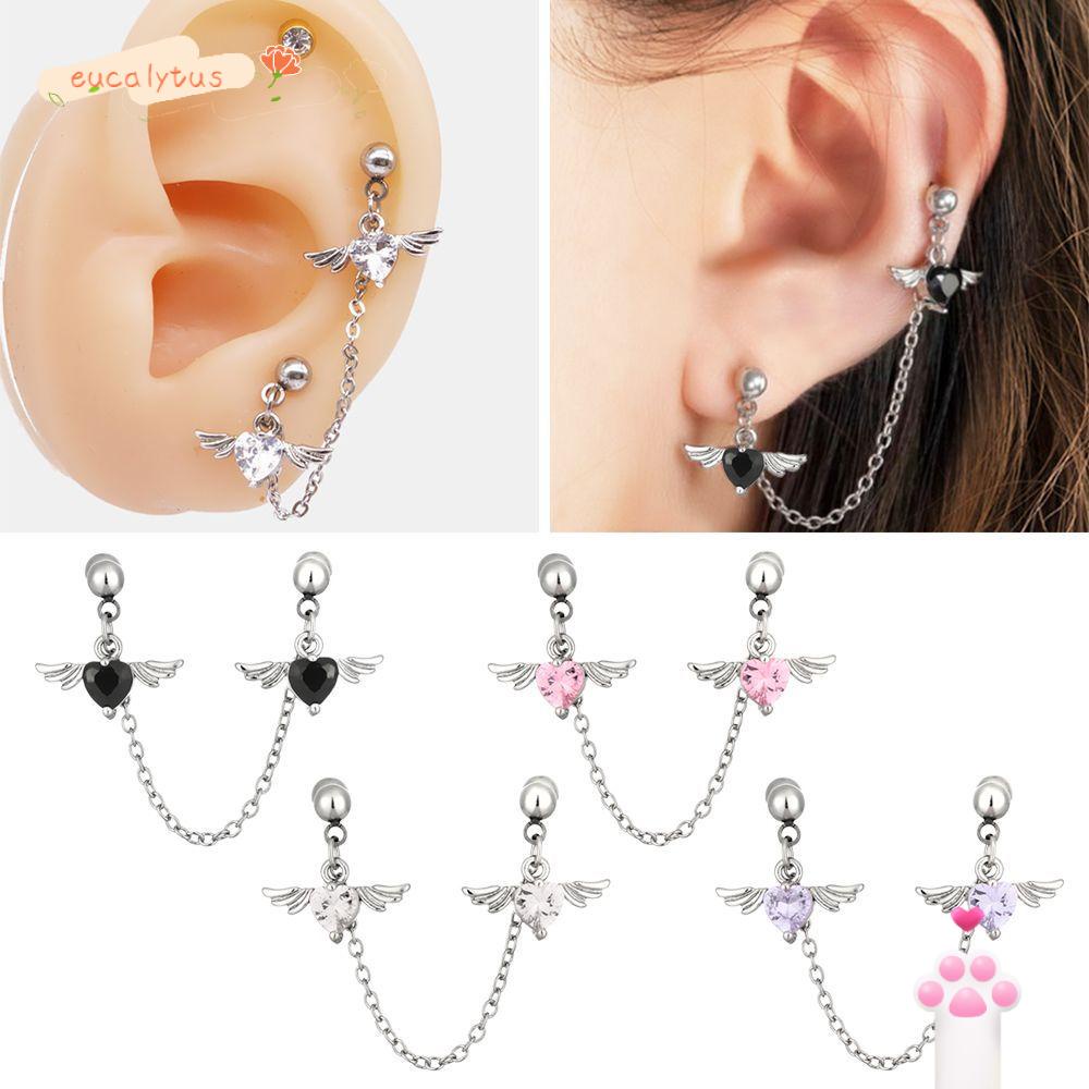 EUTUS Dangle Helix Piercing Earring Body Jewelry Angel Wings Cartilage ...