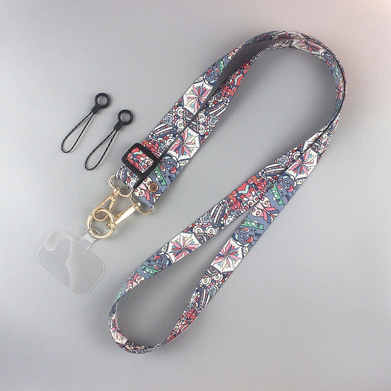 Flower Pattern Mobile Phone Chain for Keys Neck Strap Crossbody Hanging ...