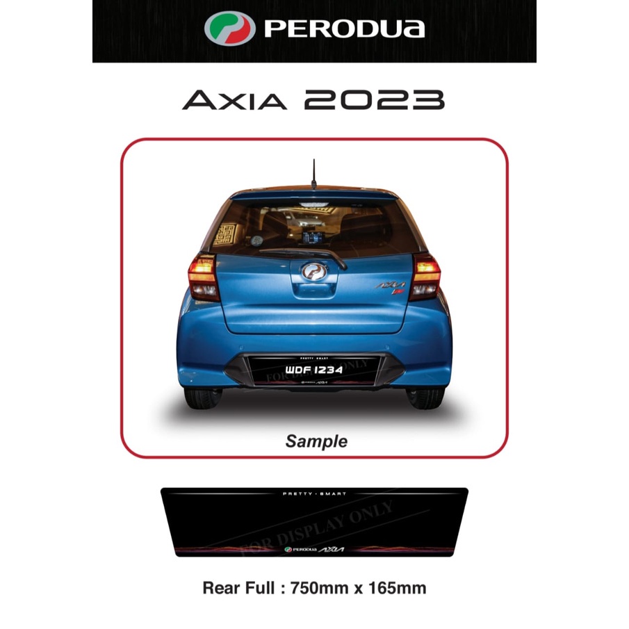 Perodua Axia 2023 Acrylic Kereta Plate Nombor Papan Belakang Penuh Logo ...