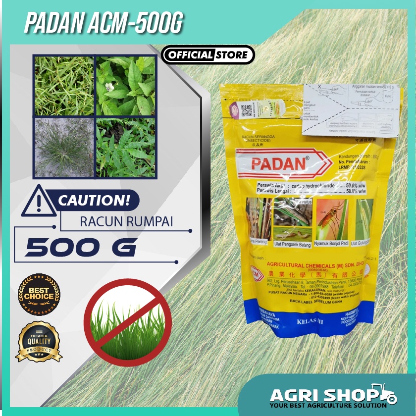 Agrishop 500 Gram Padan Acm Cartap Hydrochloride Racun Serangga Bena Hijau Nyamuk Ulat Gulung ...