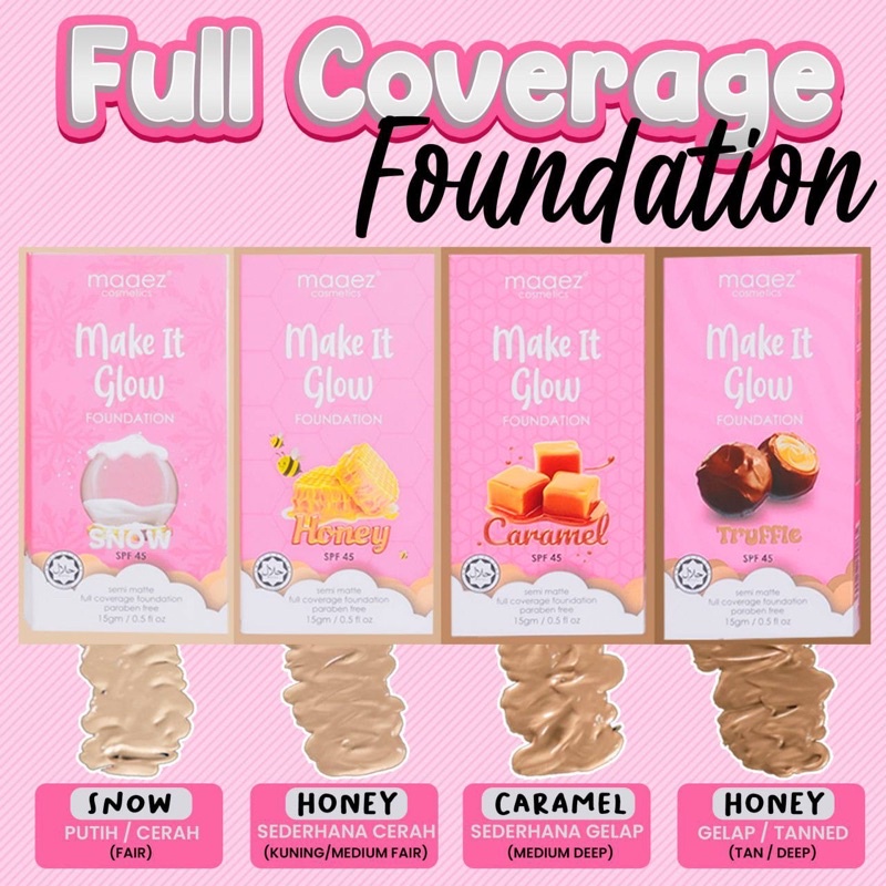 Maaez foundation make it glow 15g | Shopee Malaysia