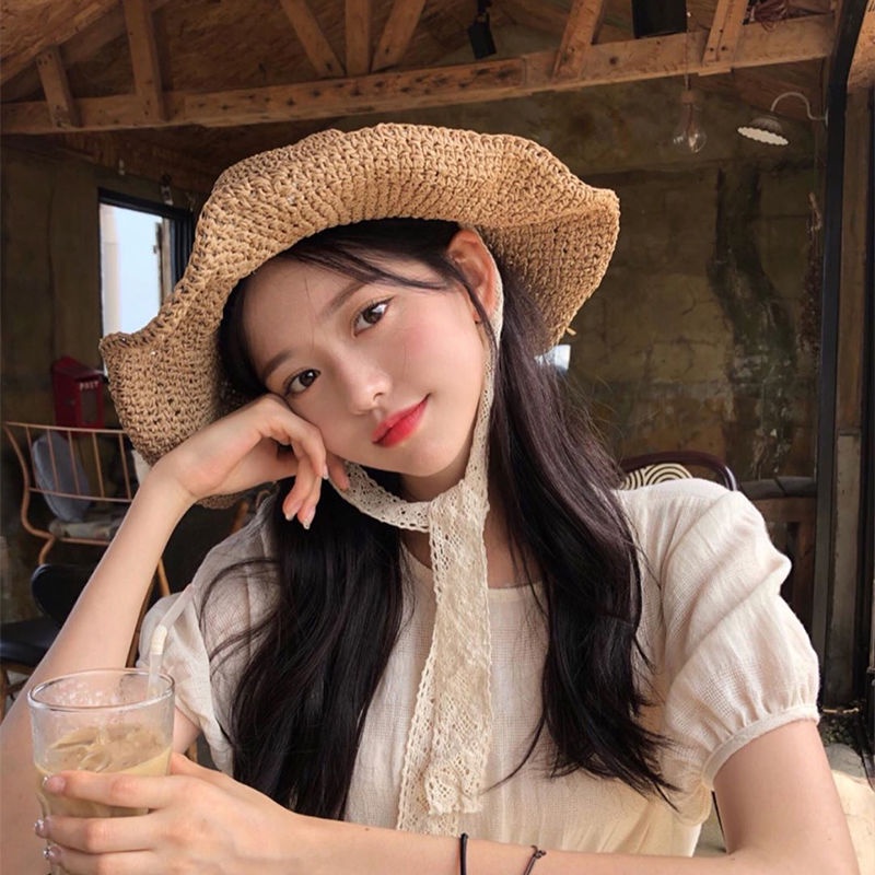 Influencer Straw Hat Female Summer Small Fresh Korean Version Trendy ...
