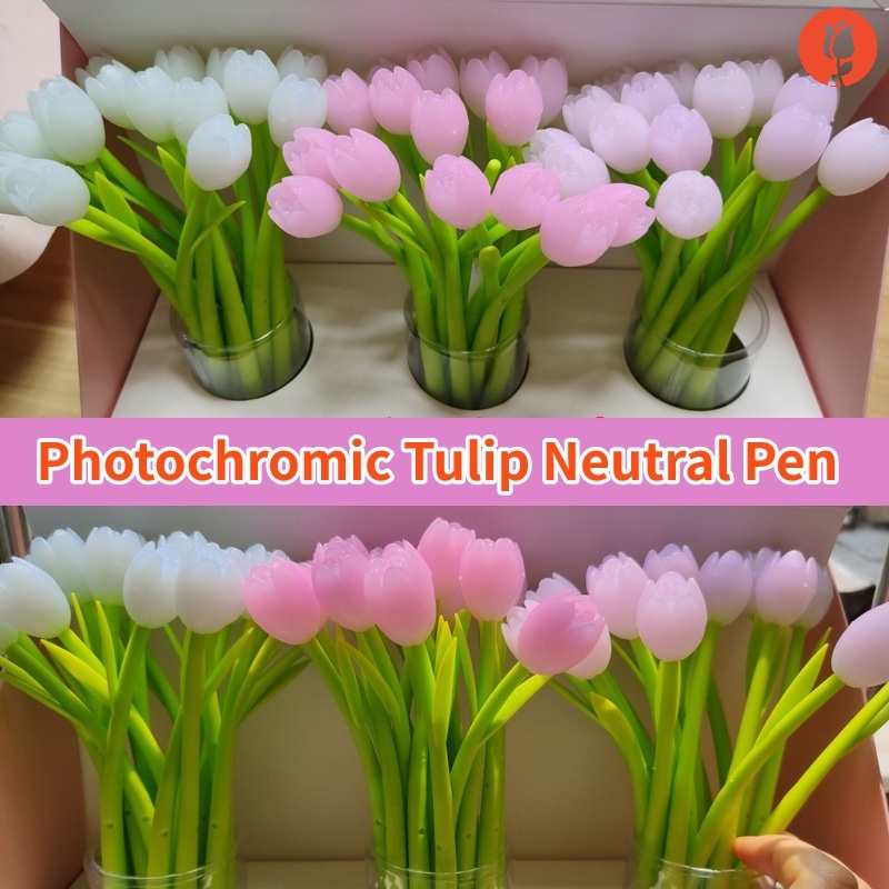 Smooth Writing Fast Dry 0.5mm Tulip Silicone Gel Pen / Black Color ...