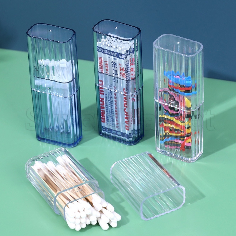 Portable Transparent Plastic Box Toothpick Band-aid Organizer Case Hair ...