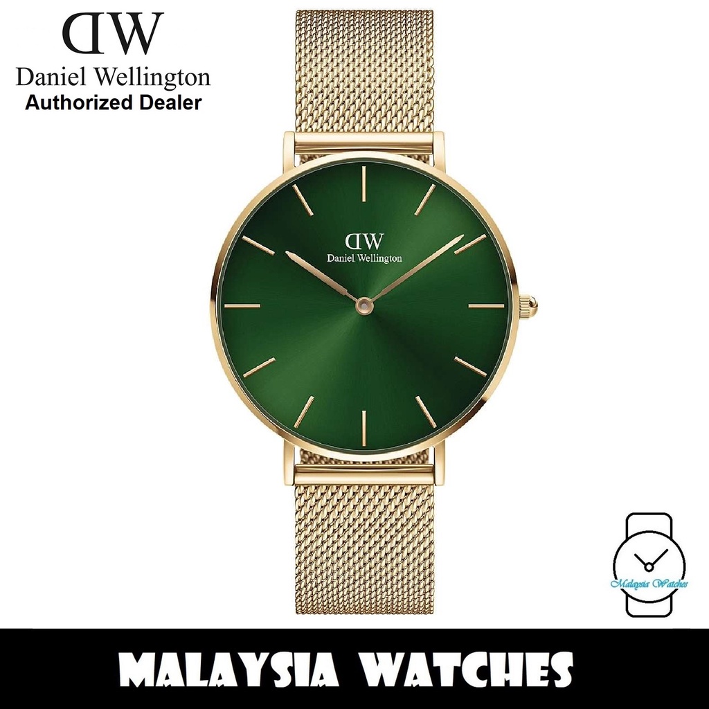 Daniel Wellington DW00100481 Petite 36 Emerald Quartz Analog Mineral ...