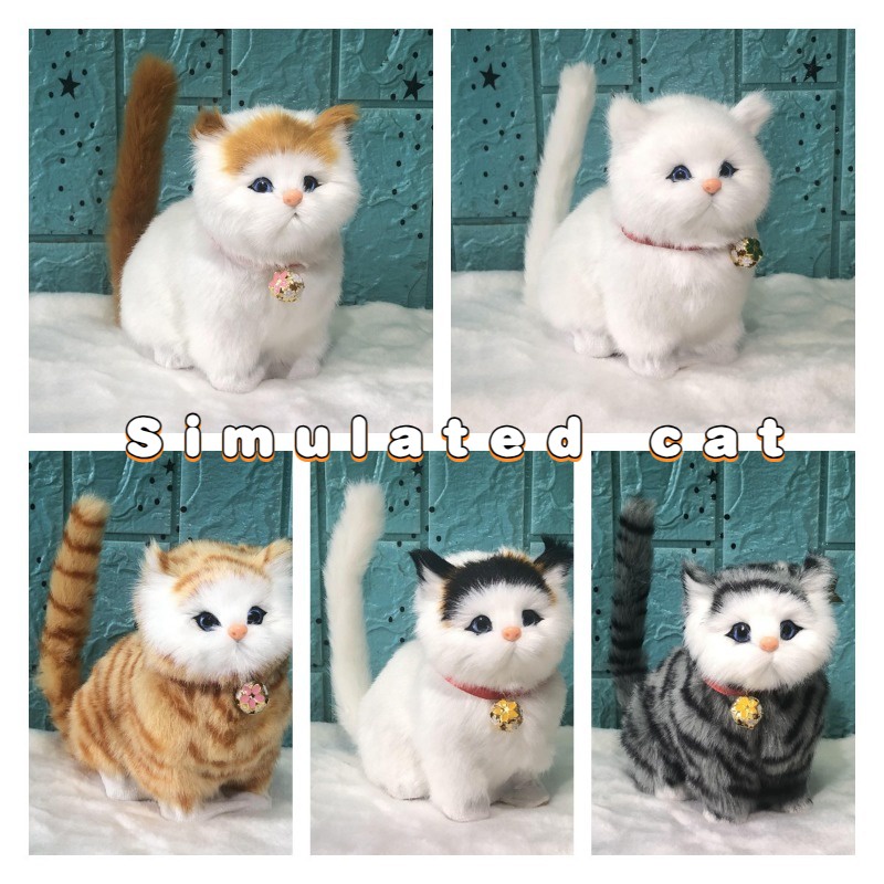 Stuffed Lifelike Cats Plush Toy Simulation American Shorthair Simulated ...