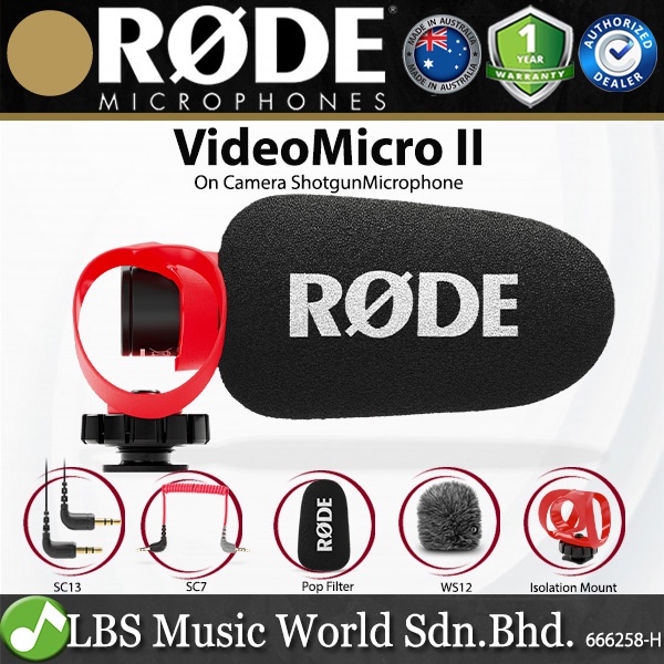 Rode VideoMicro II On Camera Shotgun Mic Supercardioid Condenser ...