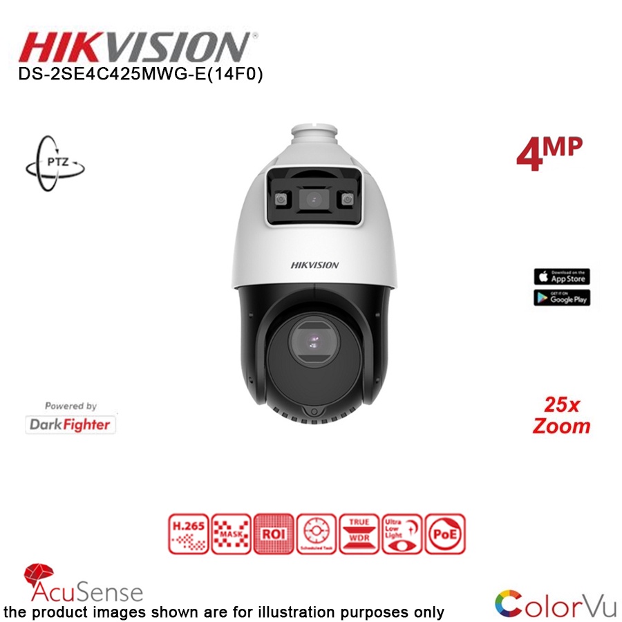 Hikvision TandemVu PTZ 4-inch 4MP 25X Colorful & IR Network Speed Dome ...