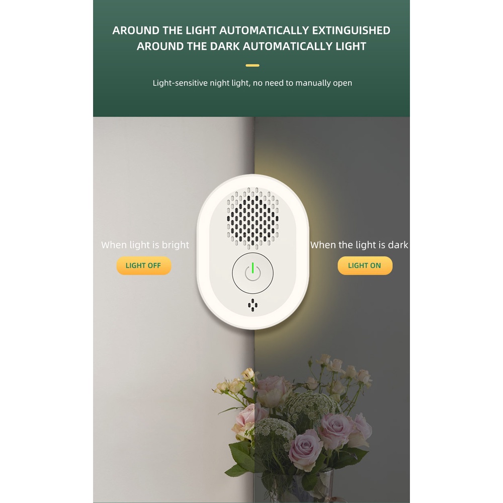 Ultrasonic Pest Repeller Light Sonic Insect Repellent Light Pest ...