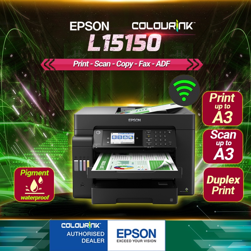 Epson EcoTank M15140 L15150 A3 Duplex All-in-One Refill Colour Pigment ...