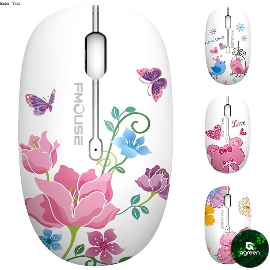 AC Cute Silent Optical Wireless Mouse 2.4G Cartoon Computer Mice With ...