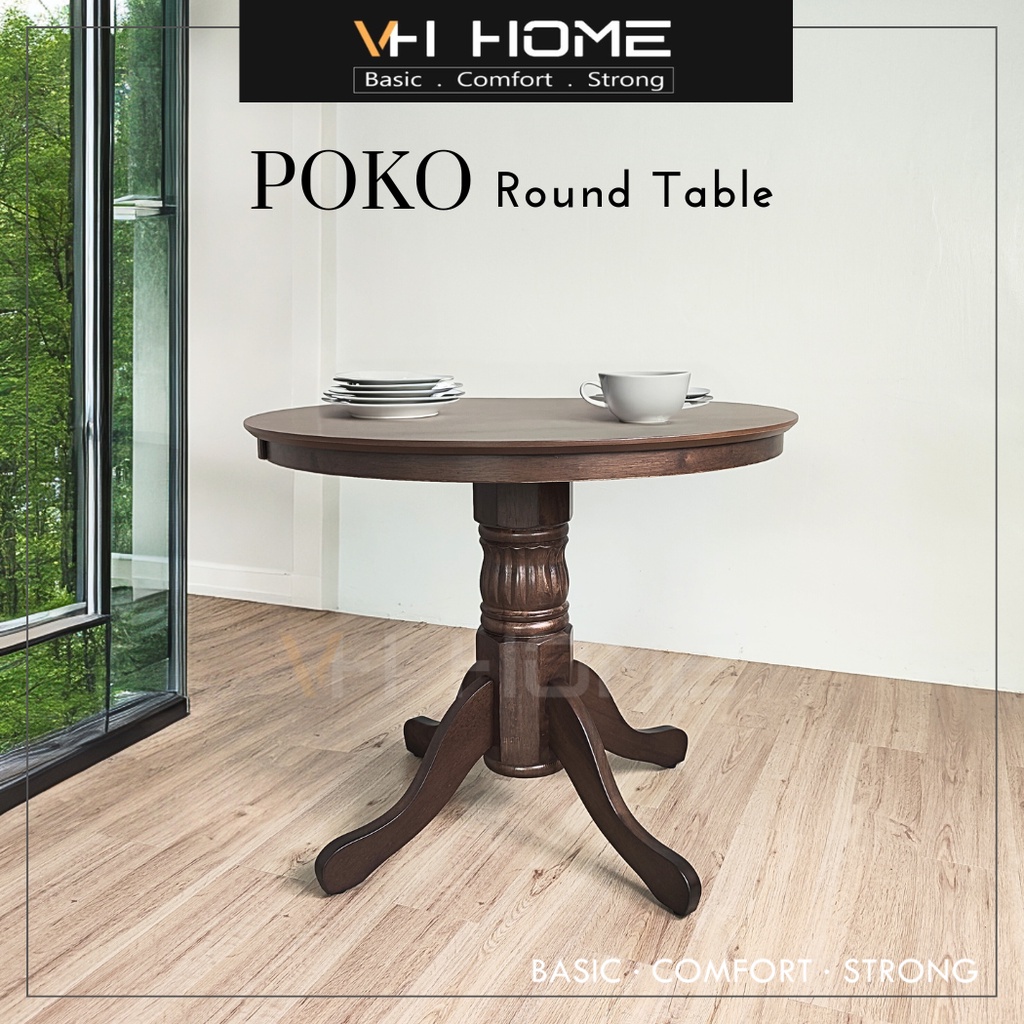 POKO Round Dining Table 2.5FT/3FT/3.5FT Round Table Meja Makan Bulat ...