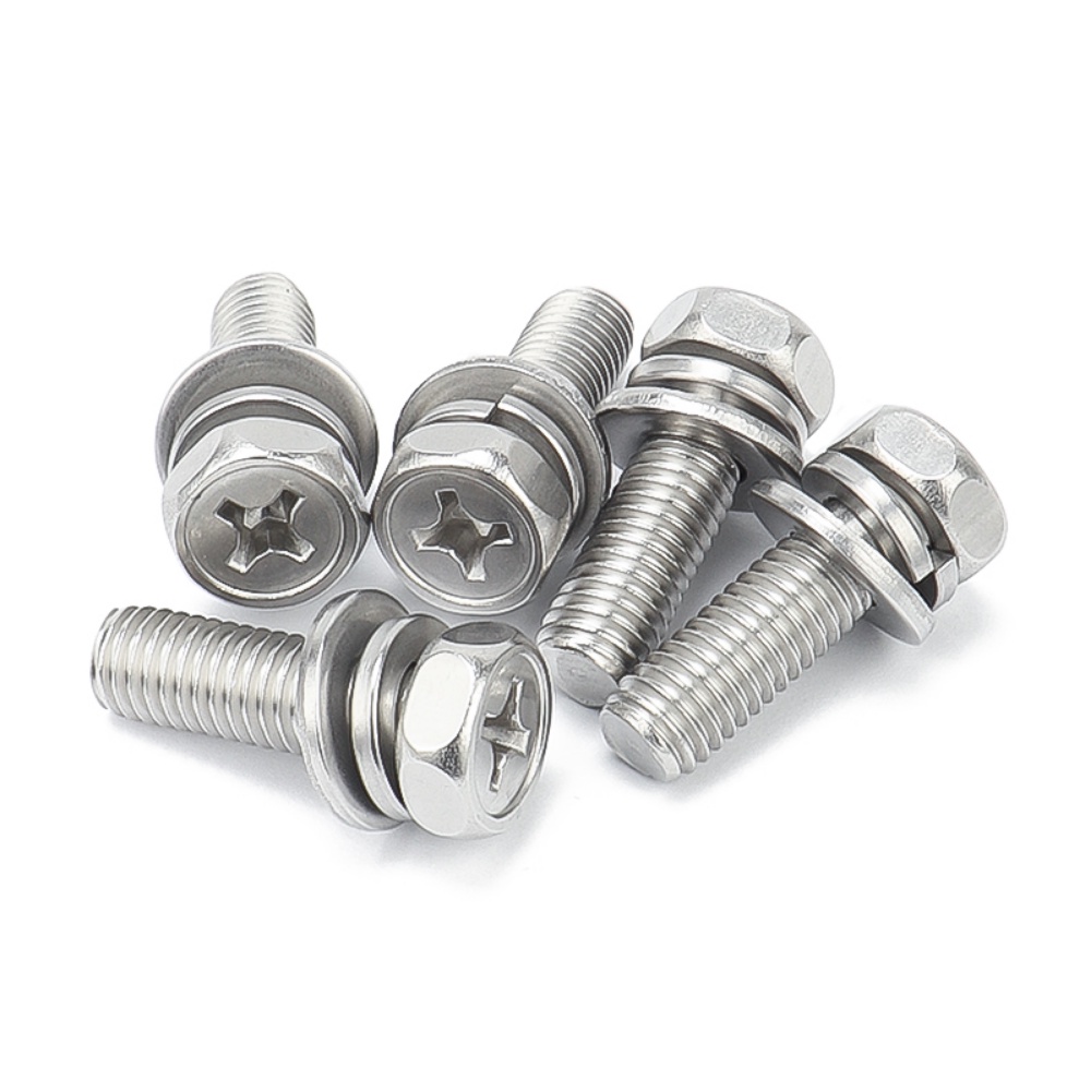 Hexagon Bolt Combination Screw SUS304 Stainless Steel Material Screw ...