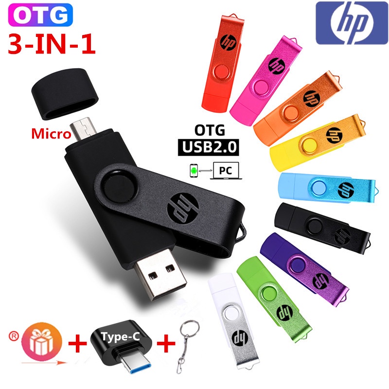 OTG 3-in-1 Micro/Type-c USB Flash Drive 2.0 16GB 32GB 64GB 128GB 256GB ...
