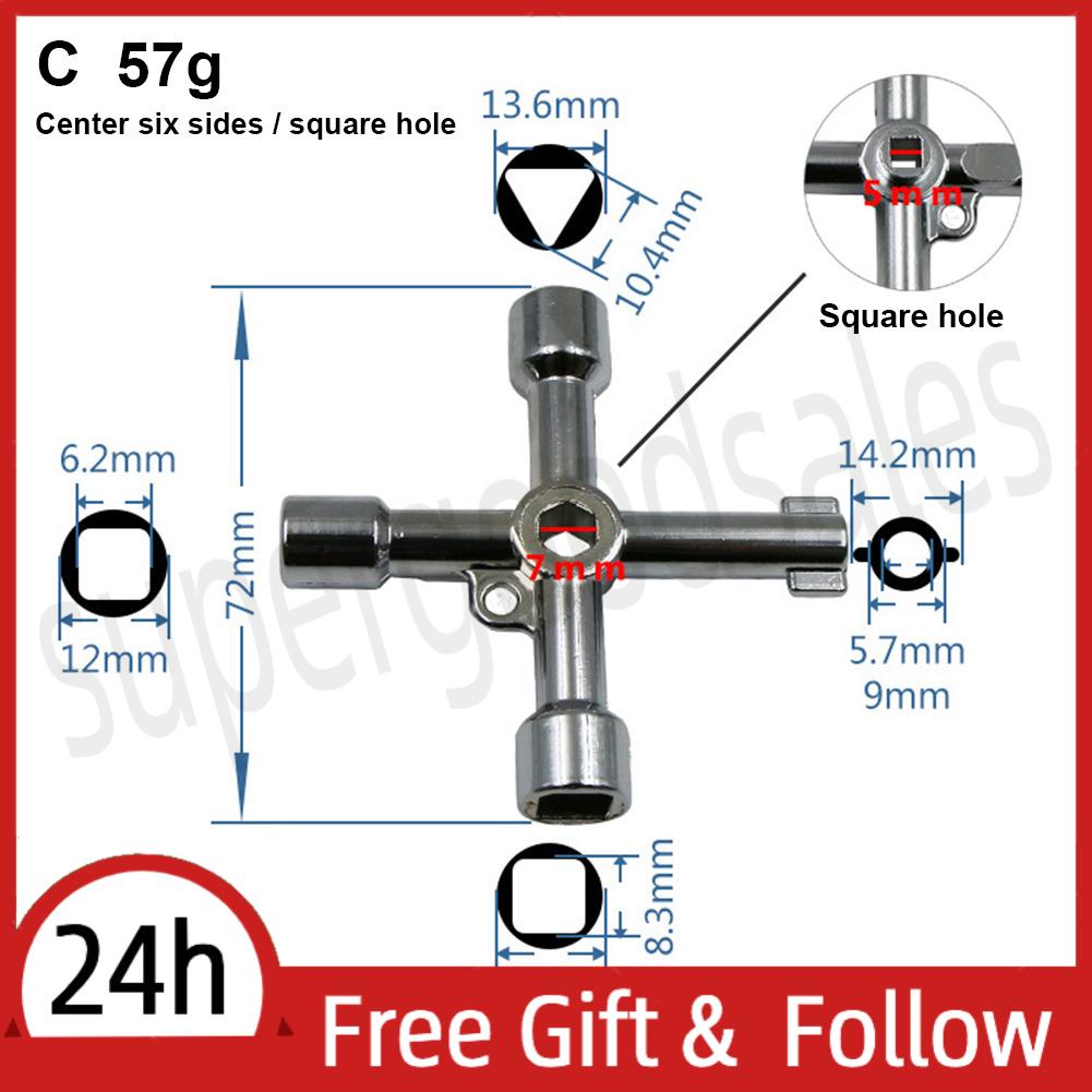 Supergoodsales Universal Triangle Key Cross 4 Way Multi Wrench for Gas ...