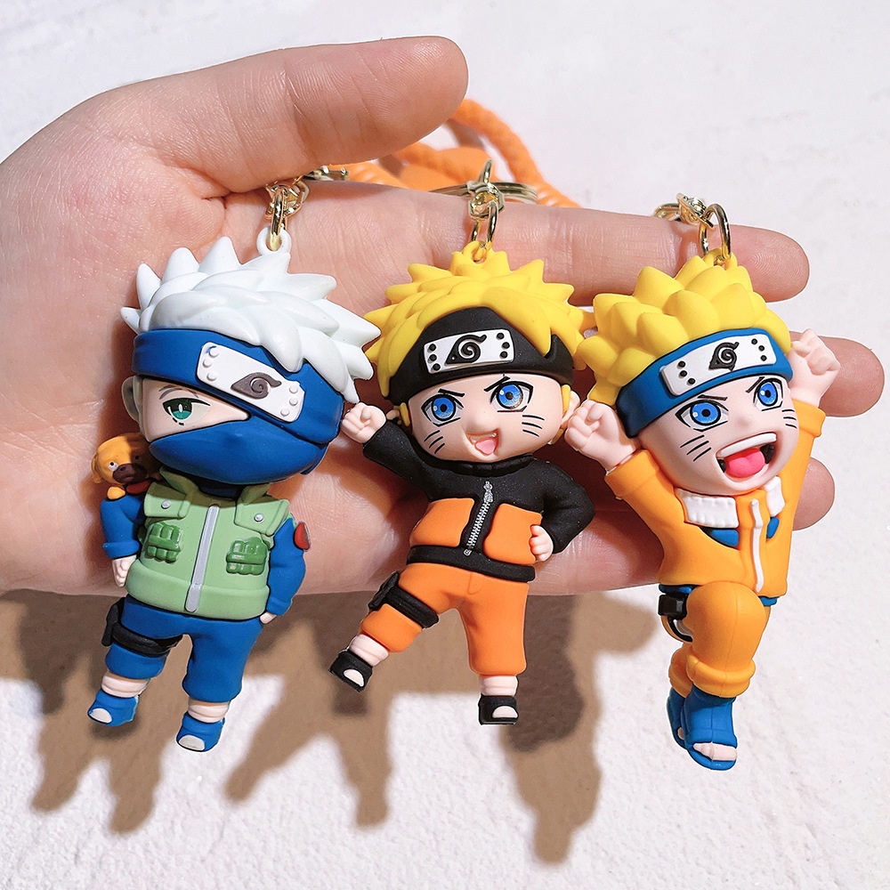 New Anime Naruto Figure Braided Rope Keychain Naruto Kakashi Itachi ...