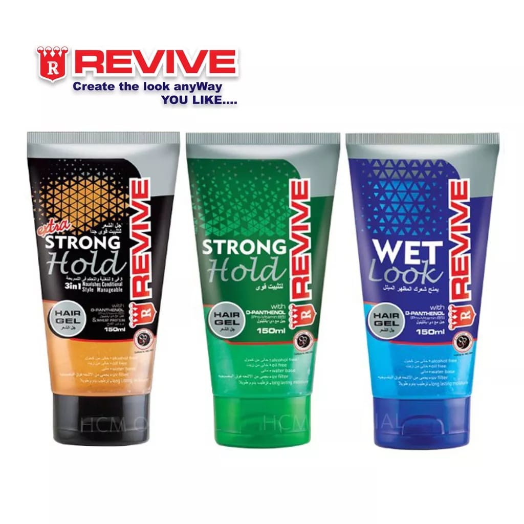 REVIVE HAIR GEL 150ML WET LOOK/EXTRA STRONG HOLD/STRONG HOLD | Shopee ...