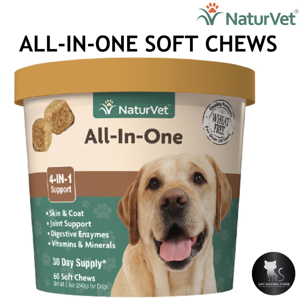 (Original) NaturVet All-In-One 4-IN-1 Support Dog Supplement - 60 Soft ...