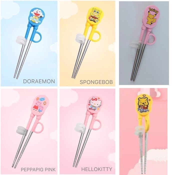 Children's Learning Chopsticks Doraemon Character Hello Kitty Spongebob ...