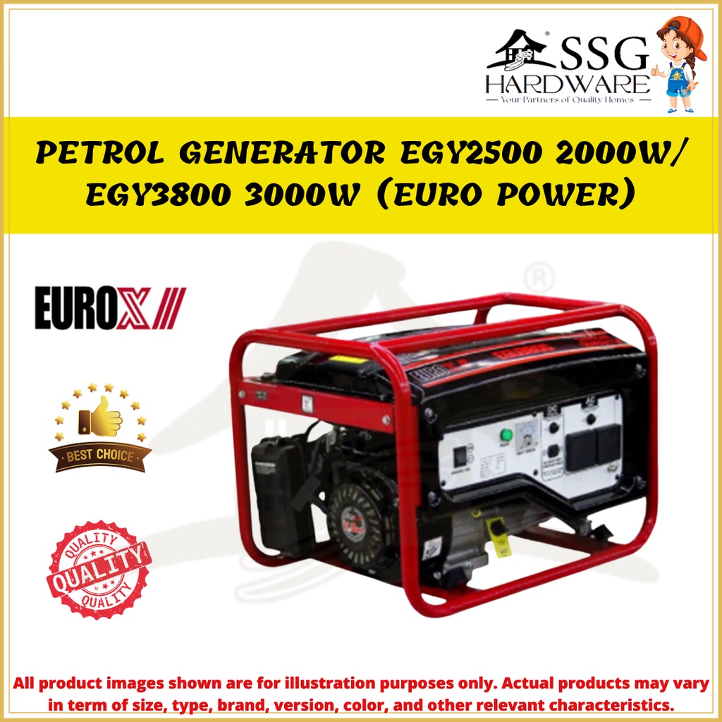 PETROL GENERATOR EGY2500 2000W / EGY3800 3000W EURO POWER / GENERATOR 4 ...