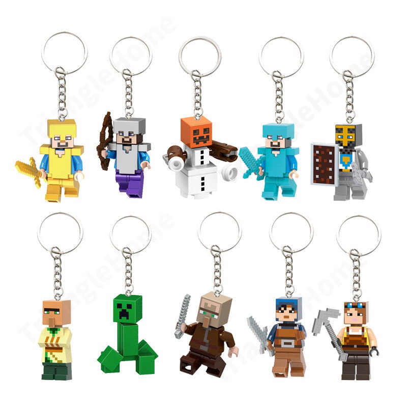 Keychain Bag Pendant ins Keyring Minecraft Minifigure Compatible Lego ...