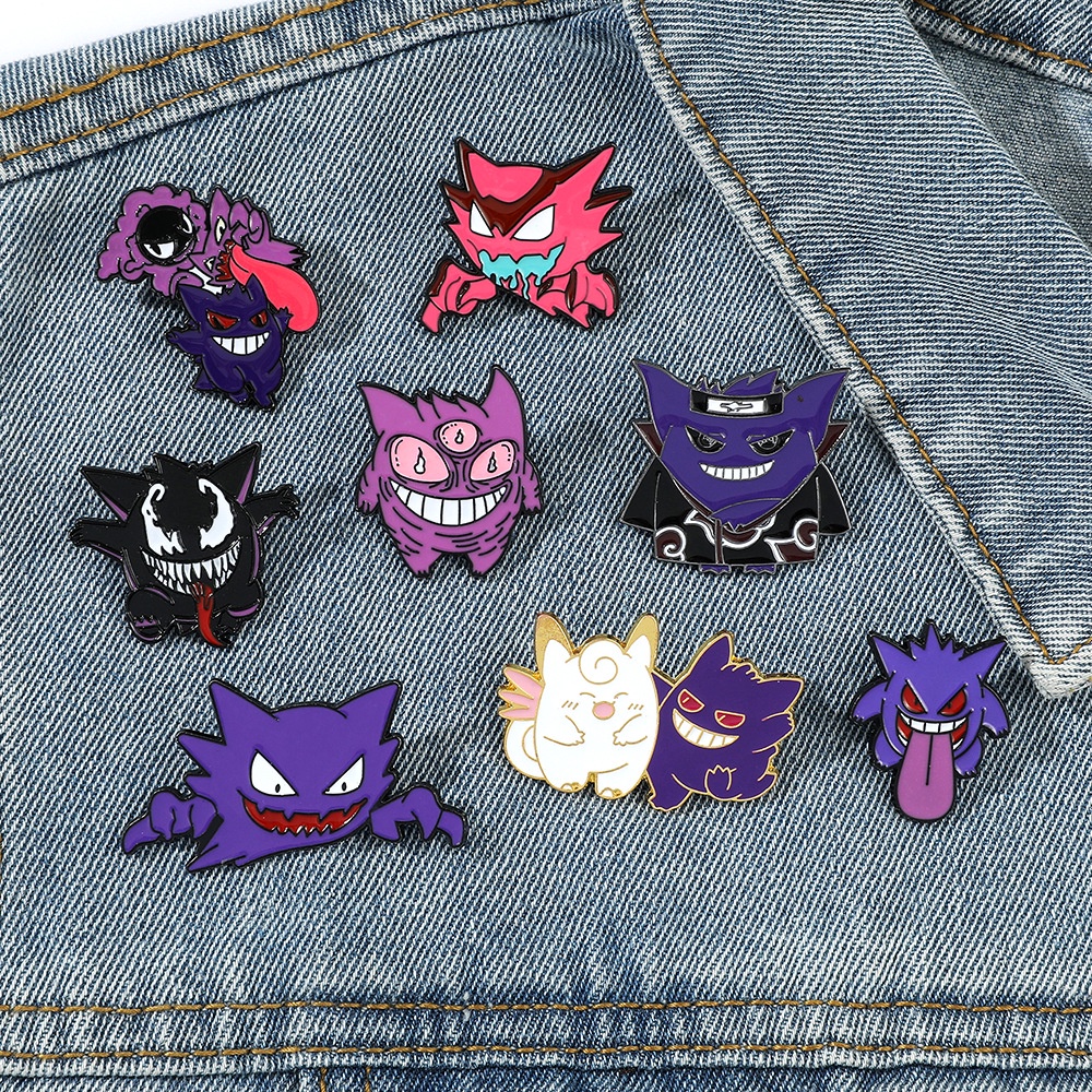 Kawaii Game Anime Gengar Enamel Pin Cartoon Gengar Brooch Metal Badges ...