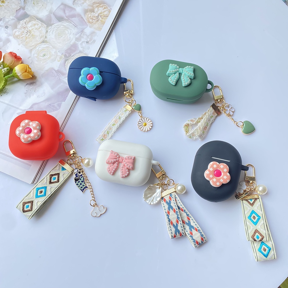 For EarFun Air Pro 3 / Pro 2 Case Luxury Flower Canvas Silicone ...