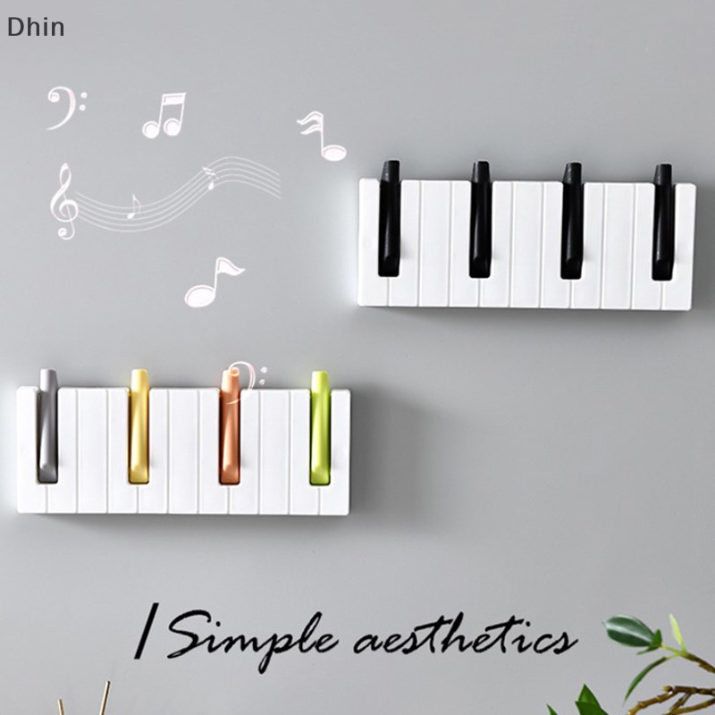 [Dhin] Piano Keys Hook Hanger Wall Mounted Coat Hanger Creative Wall ...