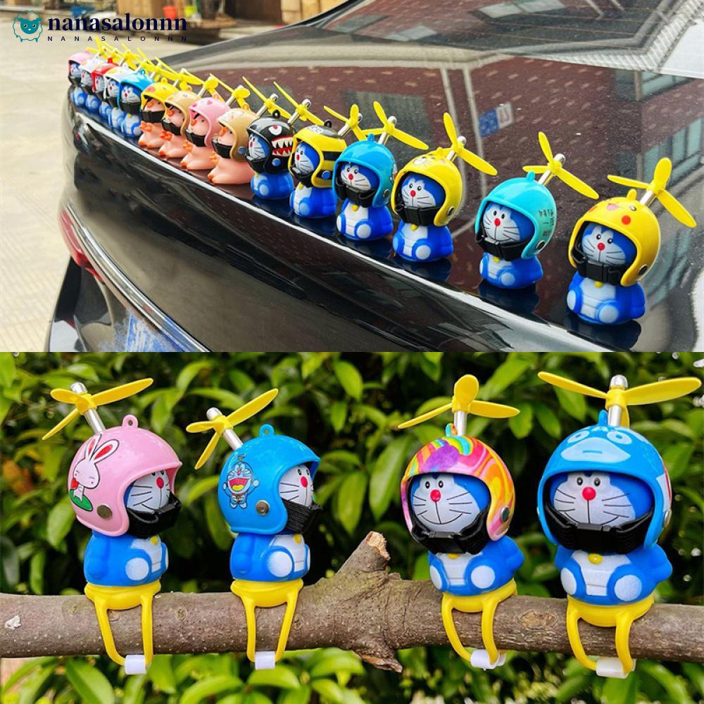 NANASALONNN Cute Blue Cat with Helmet Propeller Airscrew Ornament Wind ...
