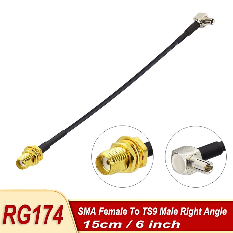 SMA Female Jack To TS9 Male Right Angle RG174 Pigtail Cable 15cm Antenna Coaxial | Shopee Malaysia