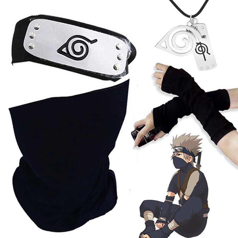 Anime Naruto Akatsuki Uchiha Sasuke Hatake Kakashi Glove Cuff Mitten ...