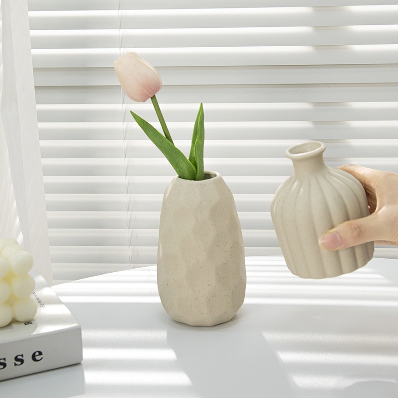 Simple Ceramics Vase Nordic Hydroponic Flower Minimalist Desktop Vase ...