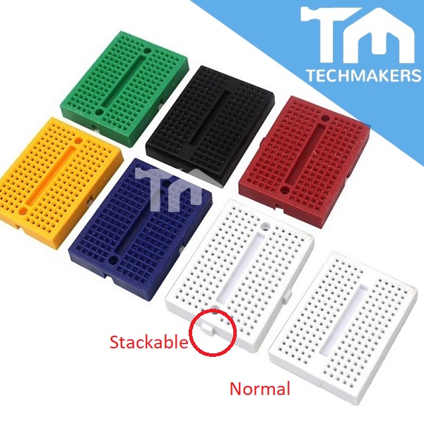 Mini Breadboard Normal/Stackable SYB-170 47x35mm 170 Hole Point ...