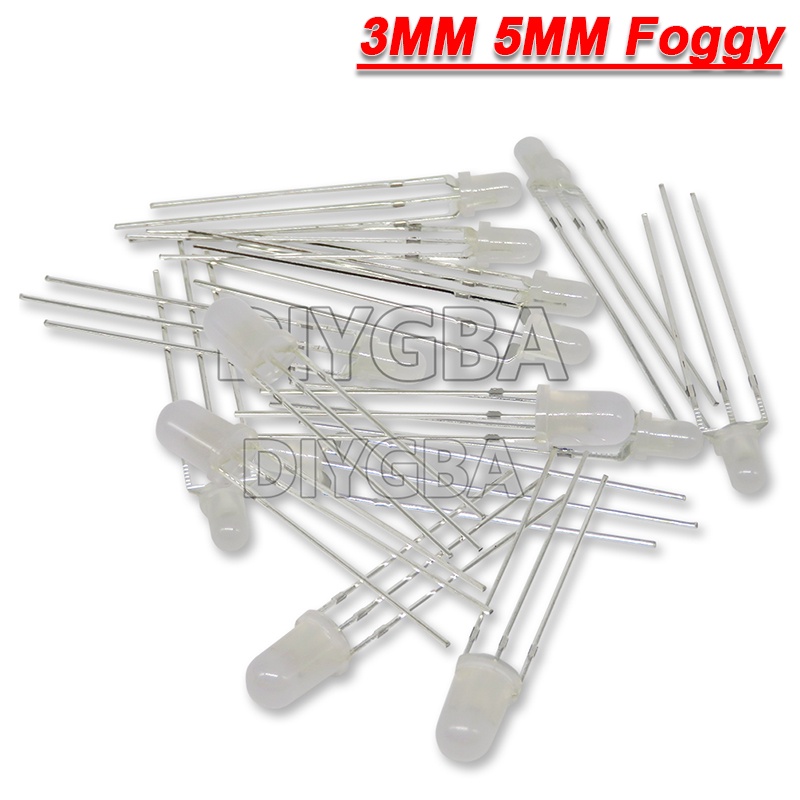 100PCS LED 3MM 5MM Connector Round Diffused Red & Green Two Color ...